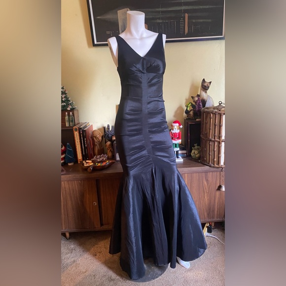 Windsor | Dresses | Windsor Black Glamorous Mermaid Dress Goth Gown ...